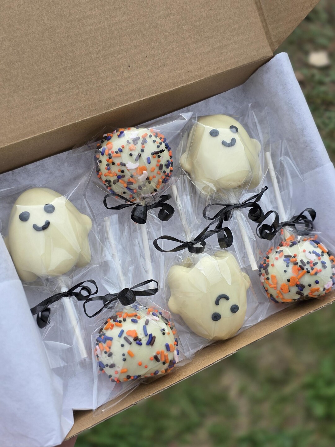 Gourmet Spooky Halloween Ghost Cake Pops Boo Basket Boo-day Gift Box - Etsy