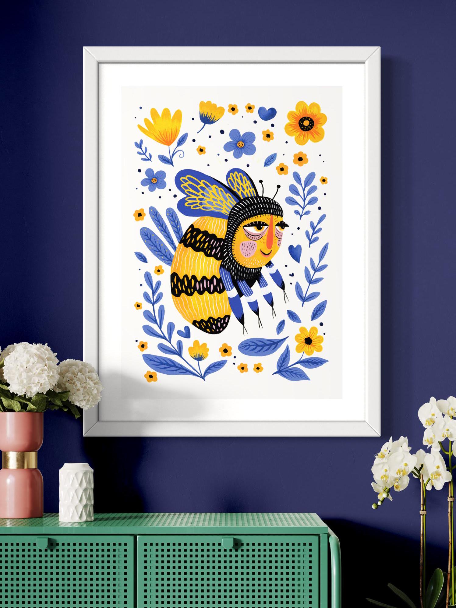 Bee Art Print | Art Print From Original Painting | Wall Art | Art ...