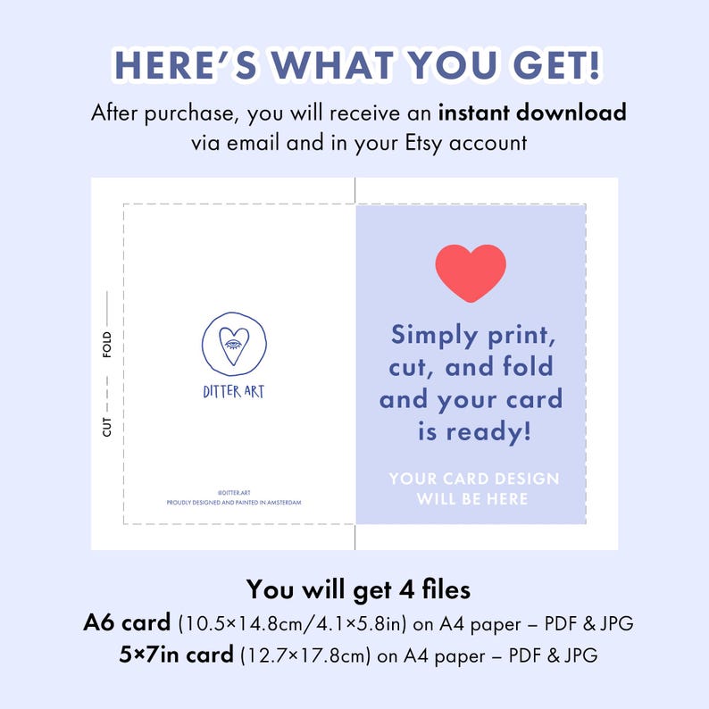 Printable Travel Card | Instant Download Greeting Card | Amsterdam ...