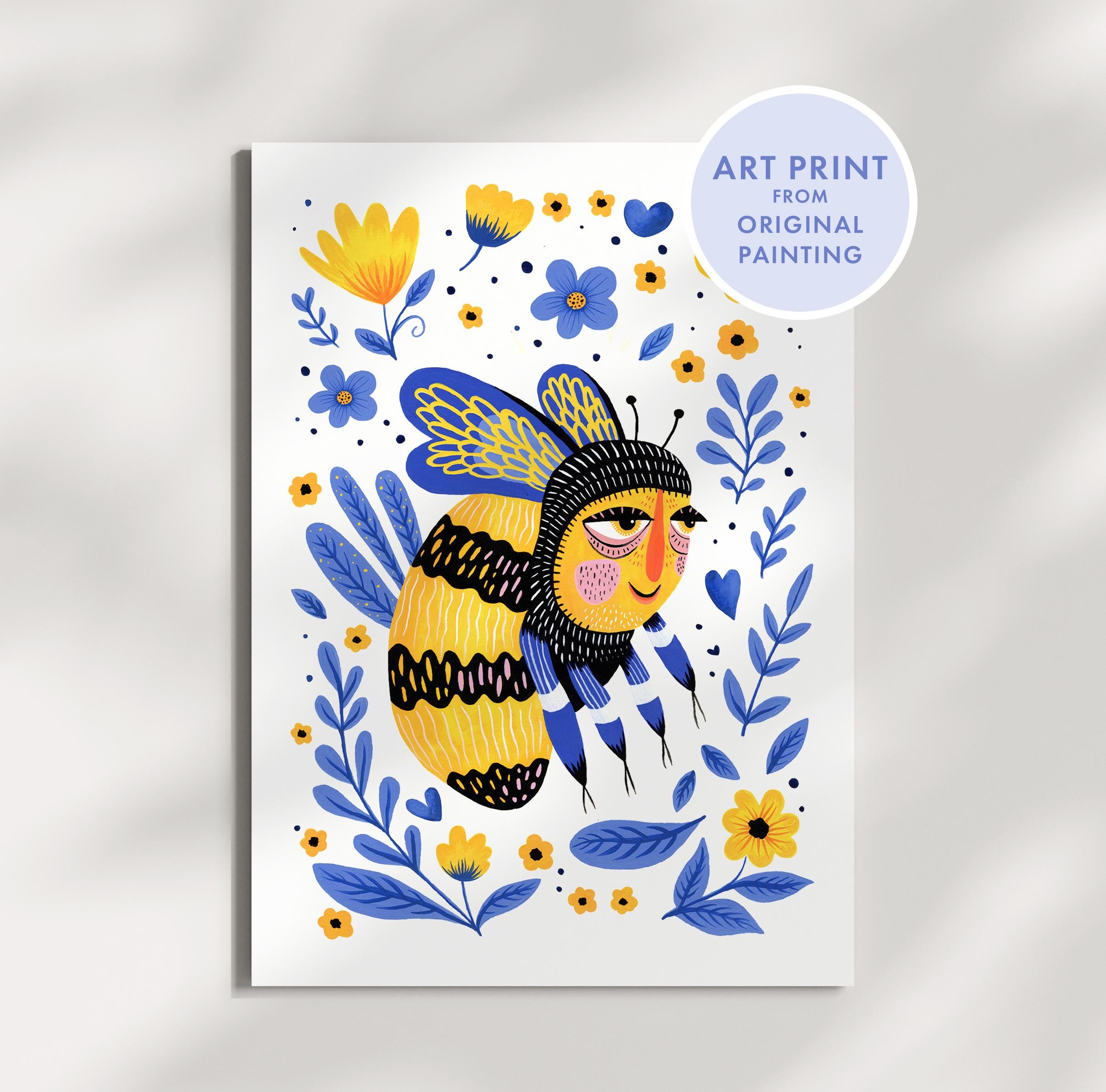 Bee Art Print | Art Print From Original Painting | Wall Art | Art ...