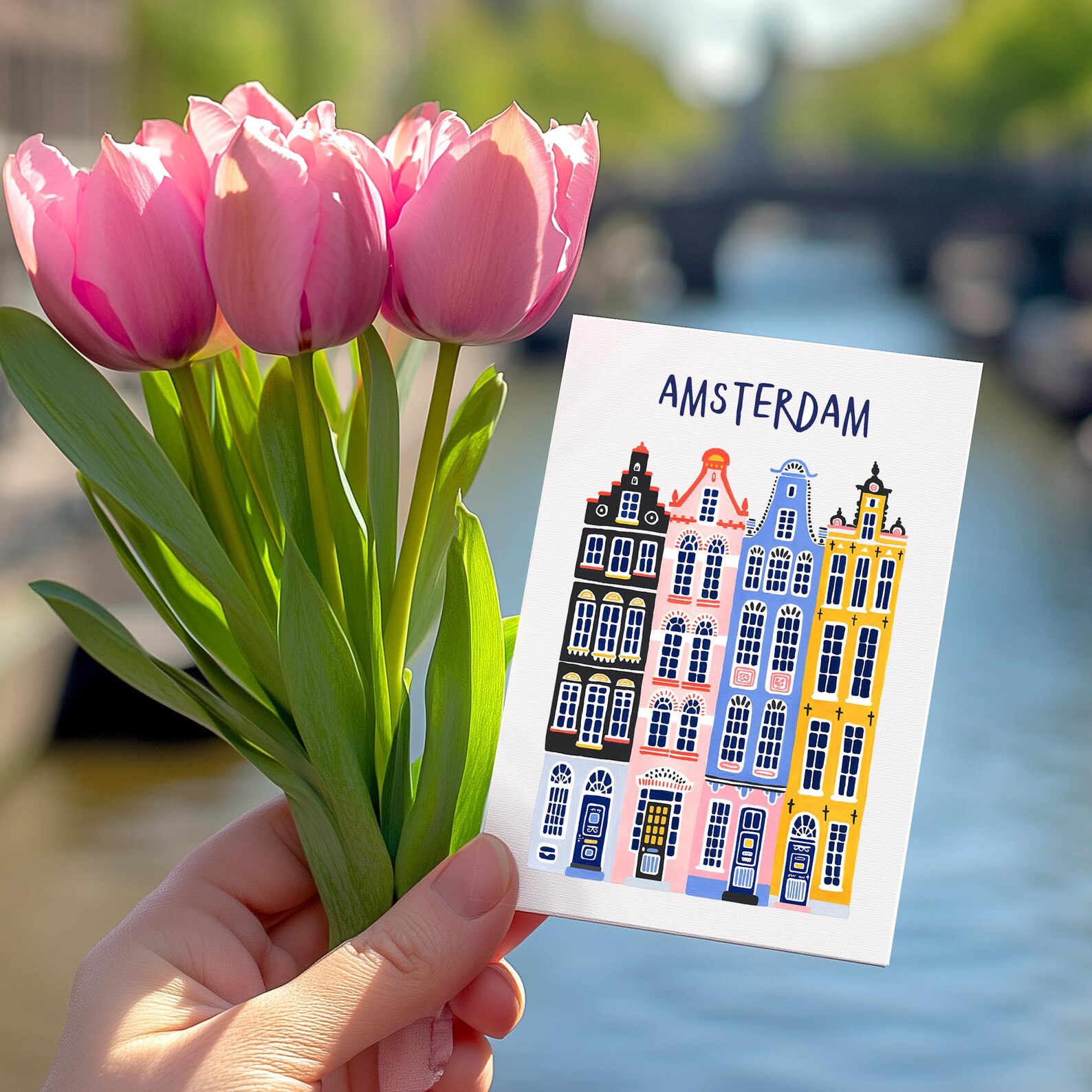 Printable Travel Card | Instant Download Greeting Card | Amsterdam ...
