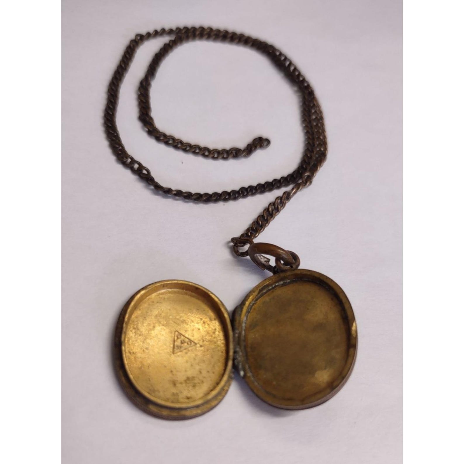 Antique Victorian Oval Floral Locket Brass With Chain Mourning?? - Etsy