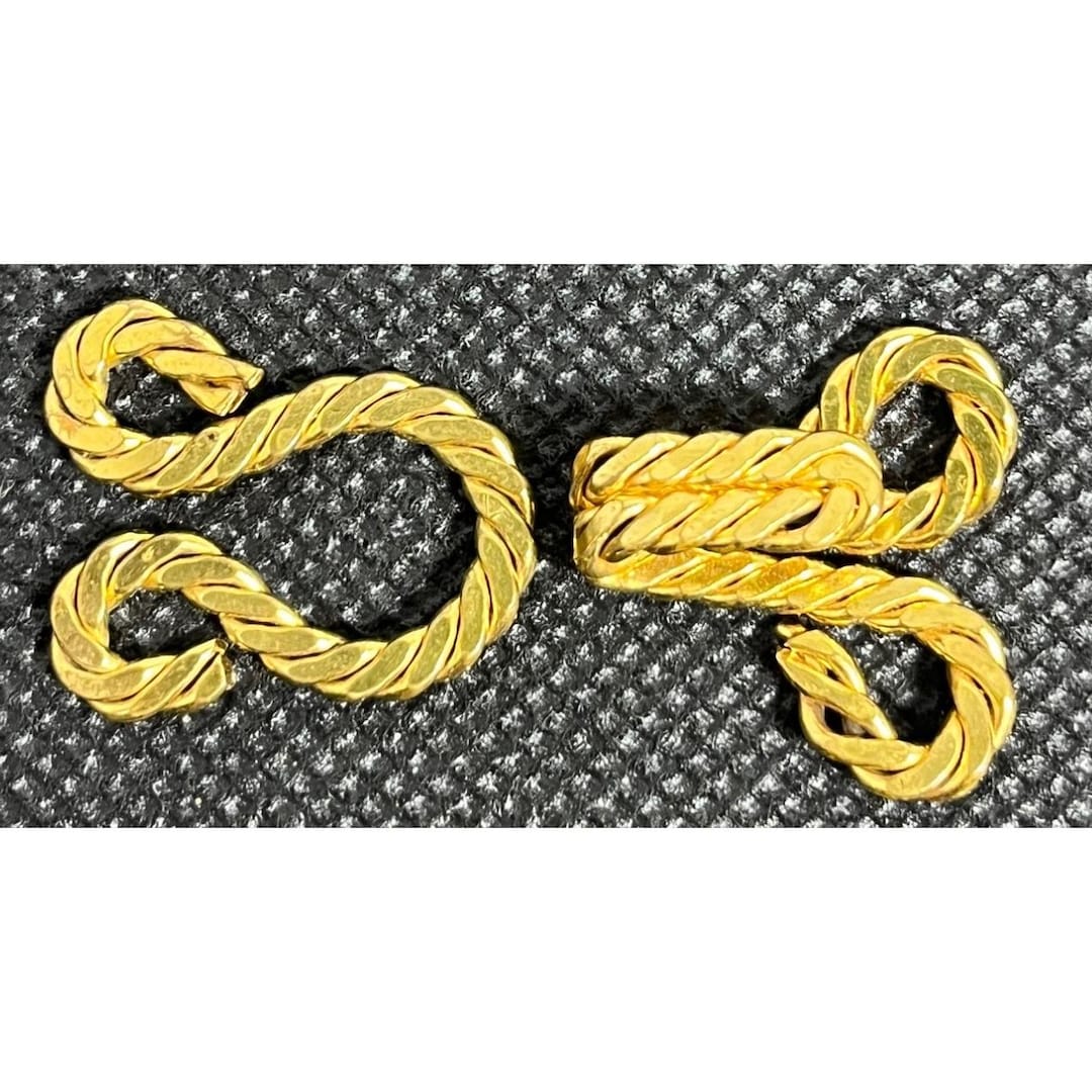 Vintage Twisted Rope Hook & Latch Clasp Set 12K Gold - Etsy