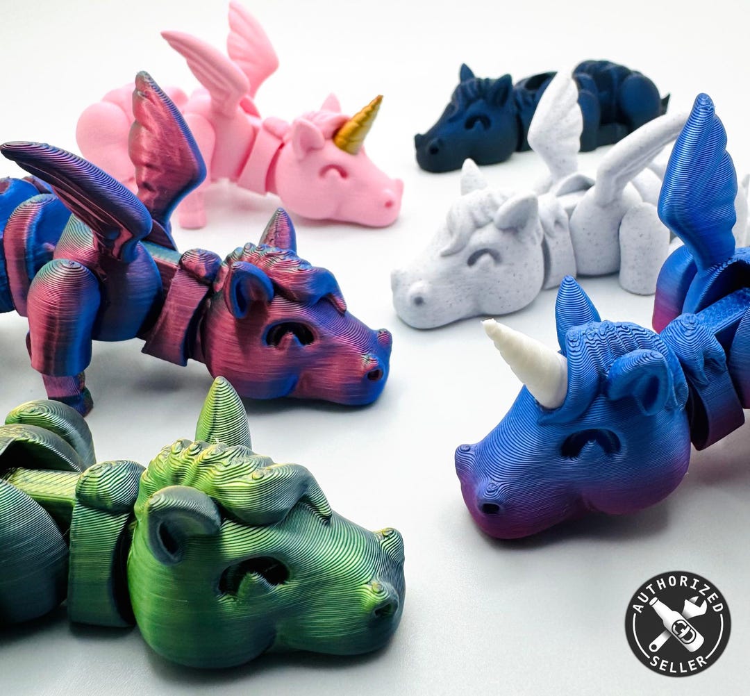 Horse Articulated Flexi Fidgets, Unicorn and Pegasus Sensory Toys, 3D ...