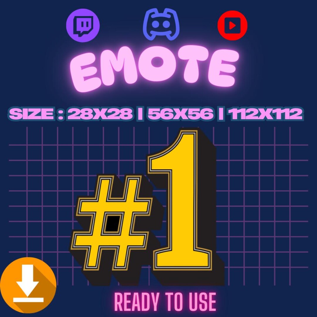 Number One Emotes for Discord Twitch and Youtube, Static Stickers ...