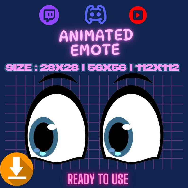 Shifty Eyes Emote for Twitch Discord and Youtube | Animated Safety Eyes ...