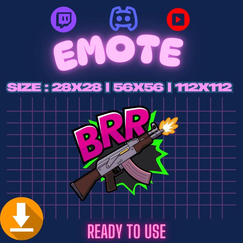 BRR Emotes for Discord Twitch and Youtube Static Stickers and Stream ...