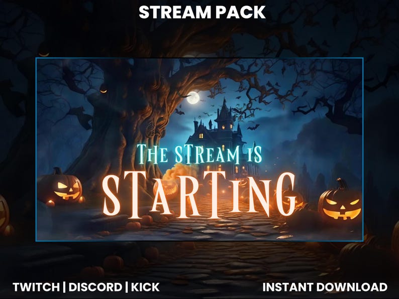 Spooky Halloween Stream Pack | Animated Screens | Twitch Screen Overlay ...