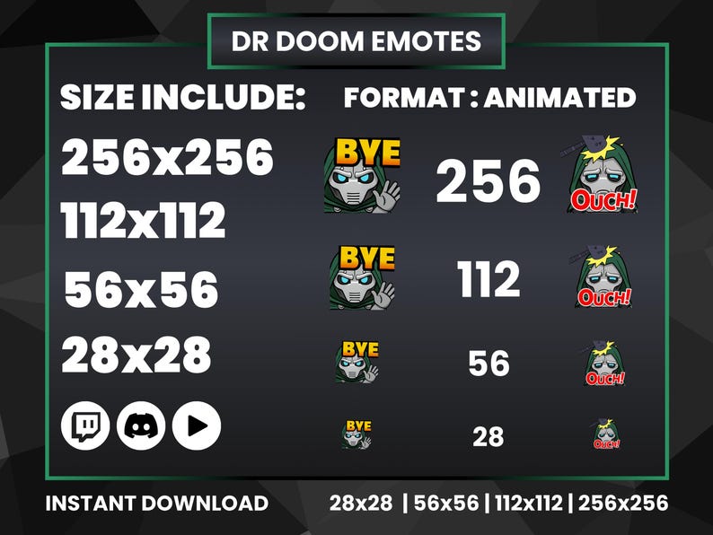 Animated Emotes | Animated Twitch Emotes | Villain Armor Emotes Pack ...