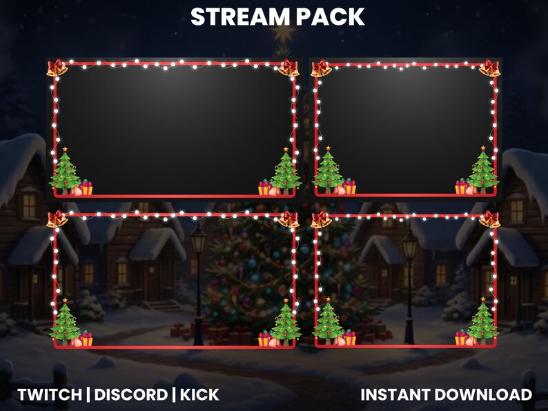 Christmas Stream Overlay Pack | Xmas Stream Pack | Animated Screens ...