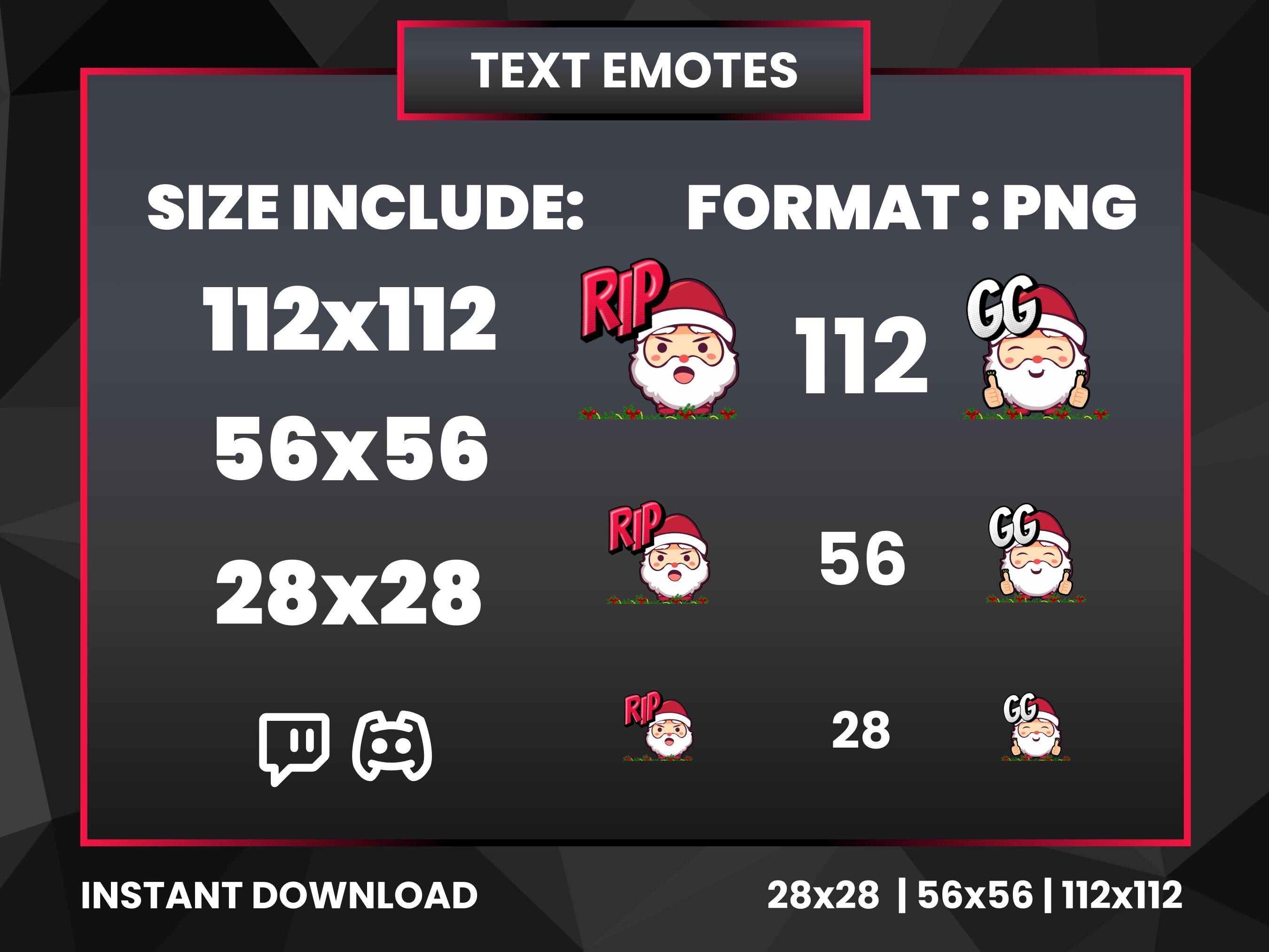 12 Santa Claus Emotes | Twitch Emotes | Text Emotes | Christmas Emotes ...