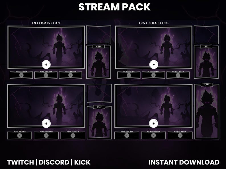 Animated Twitch Stream Pack | Twitch Screen Overlay | Animated Webcam ...
