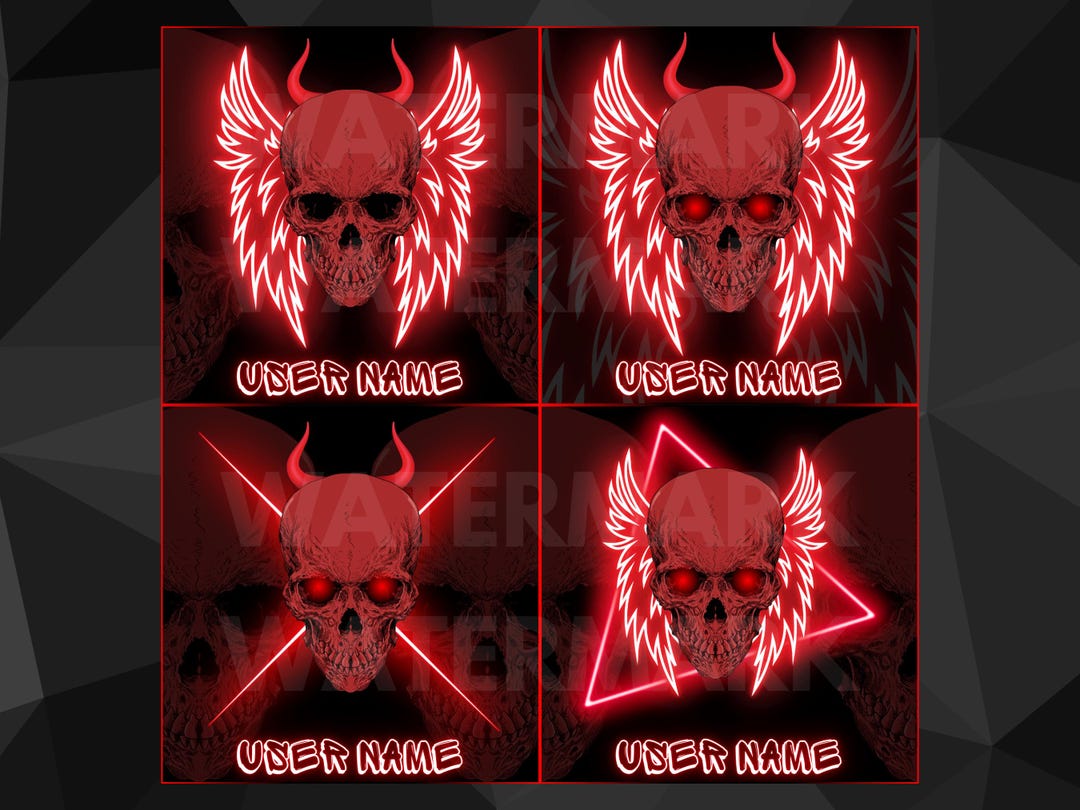 Twitch-Logo Totenkopf Logo Neon Rot Twitch-Grafik Discord-Logo Kick ...