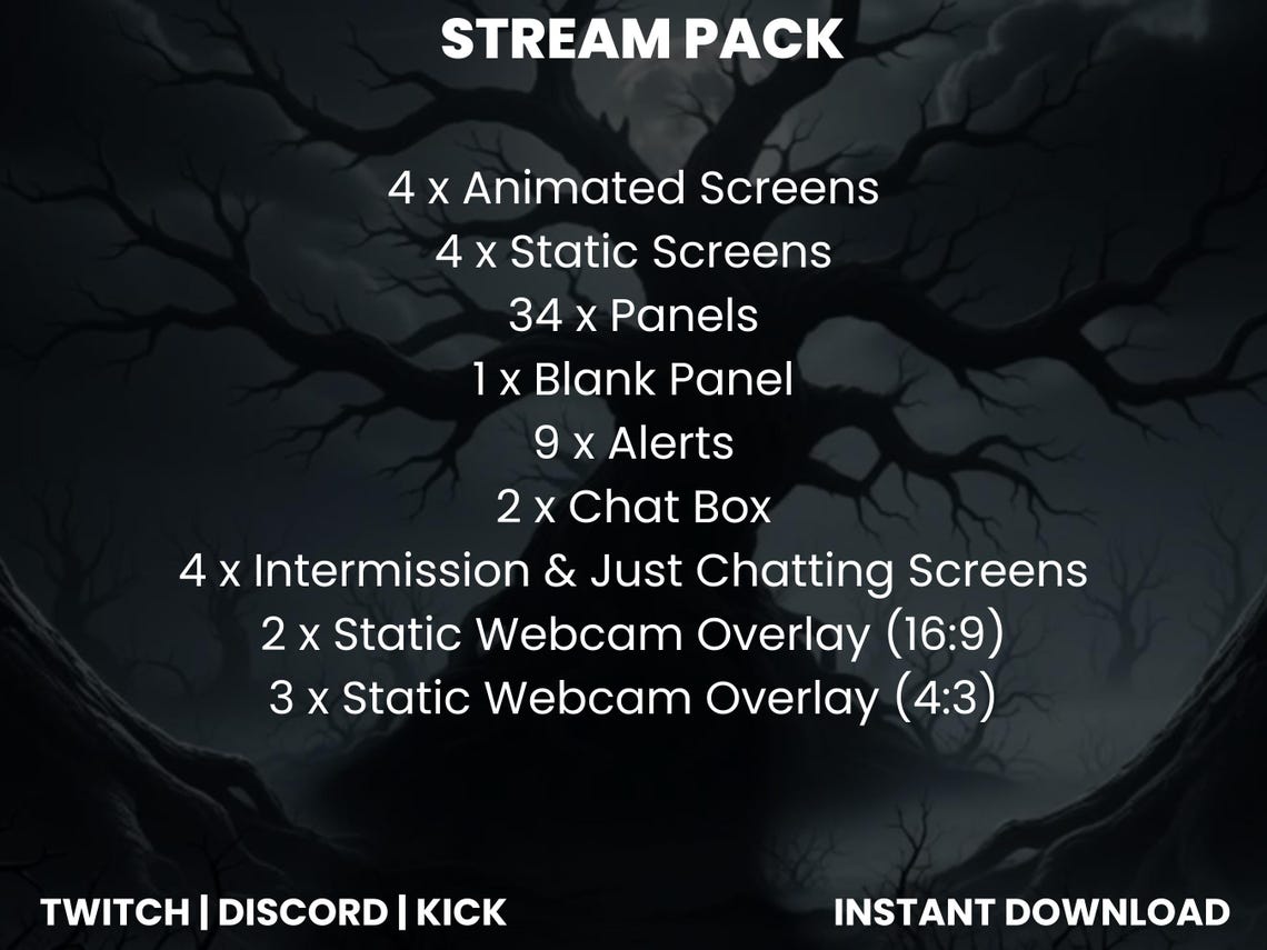 Dark Forest Stream Pack | Twitch, Discord & Kick Overlay | Animated ...