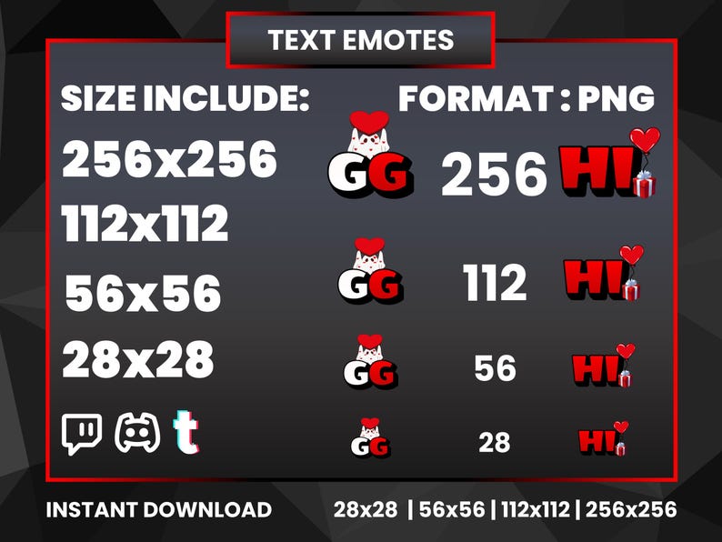 16 Valentines Text Emotes | Twitch Emotes | Twitch Text Emotes ...