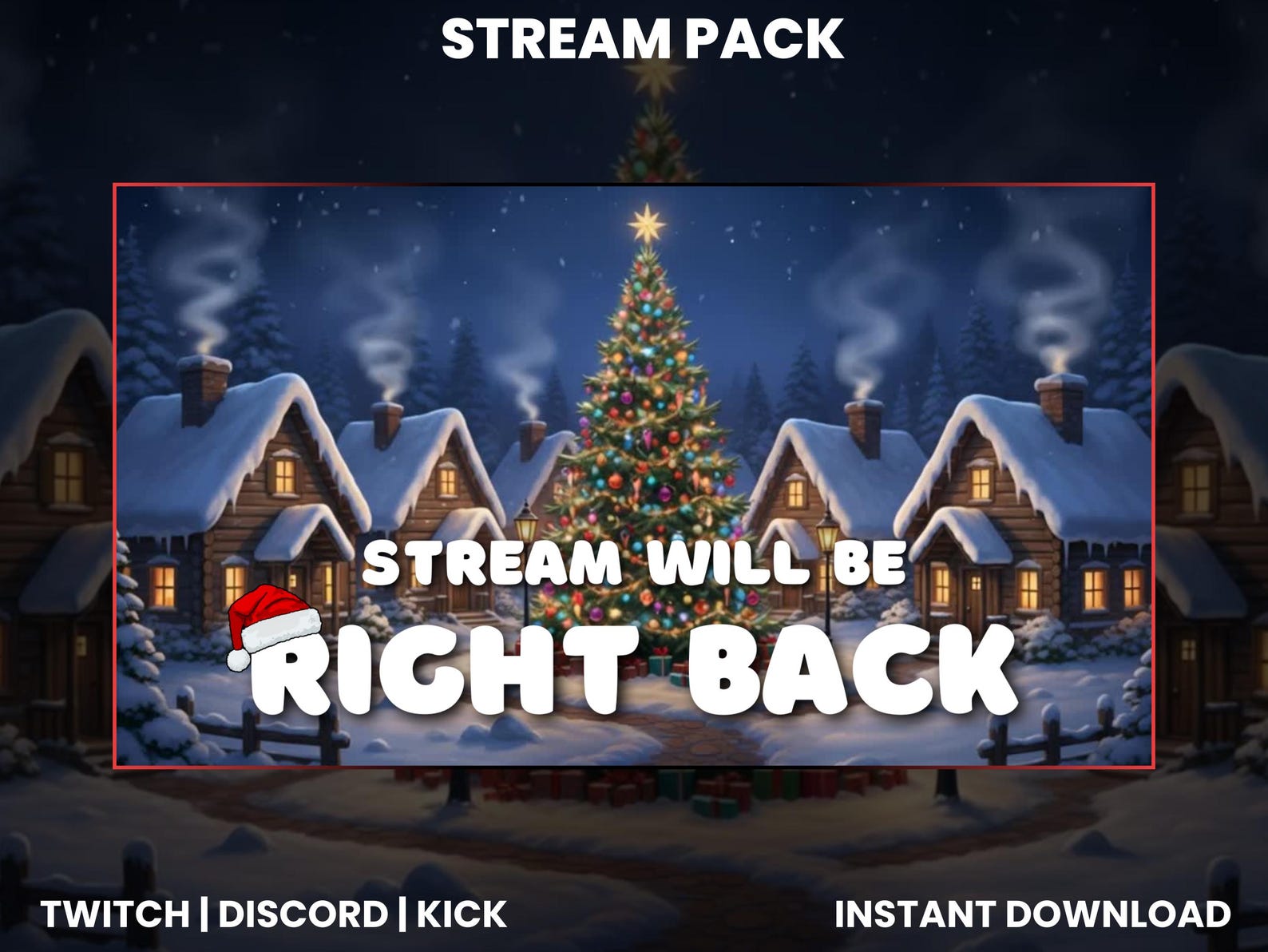 Christmas Stream Overlay Pack | Xmas Stream Pack | Animated Screens ...