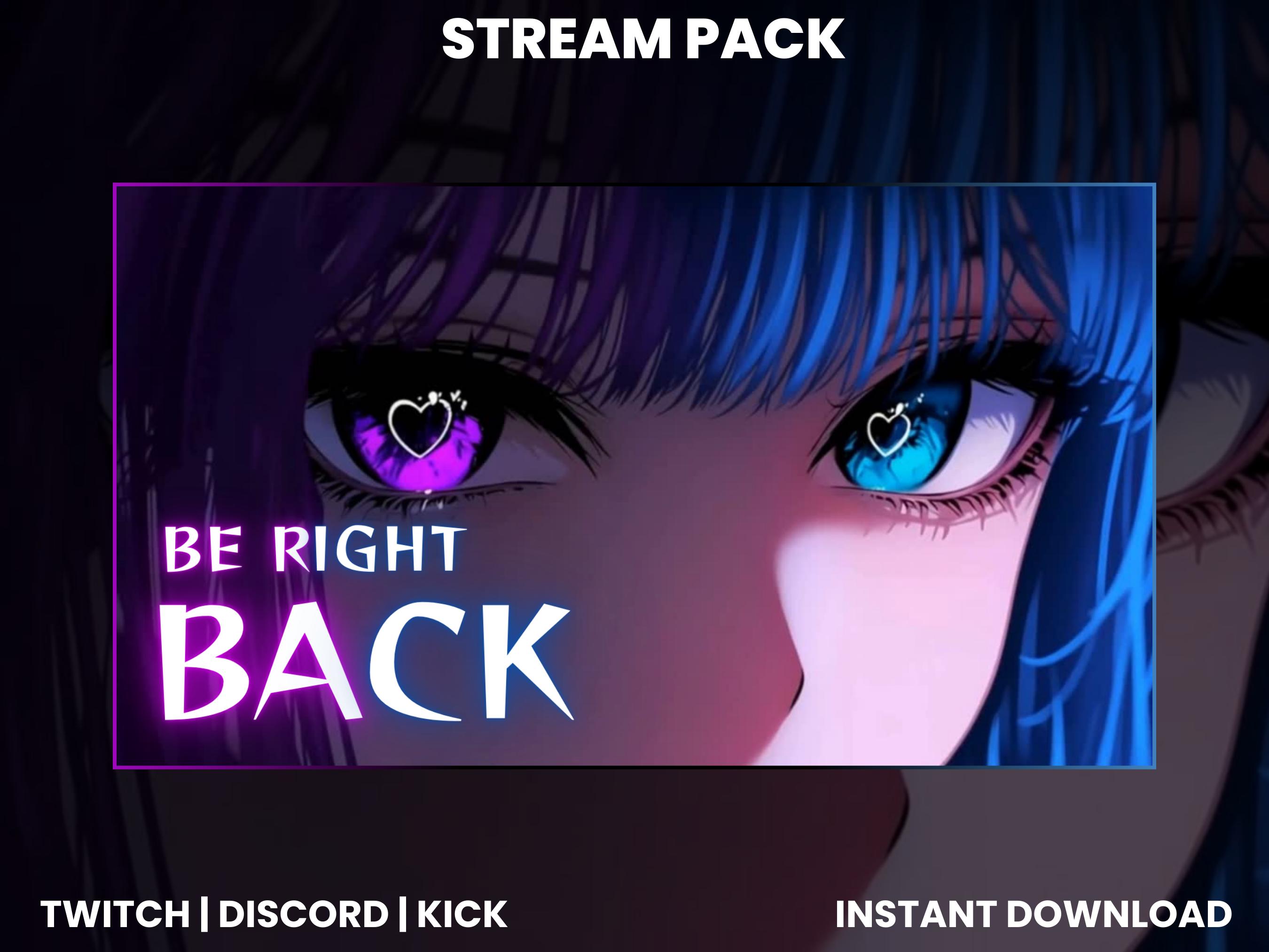 Anime Girl Stream Overlay Pack for Twitch, Youtube, Kick | Animated ...