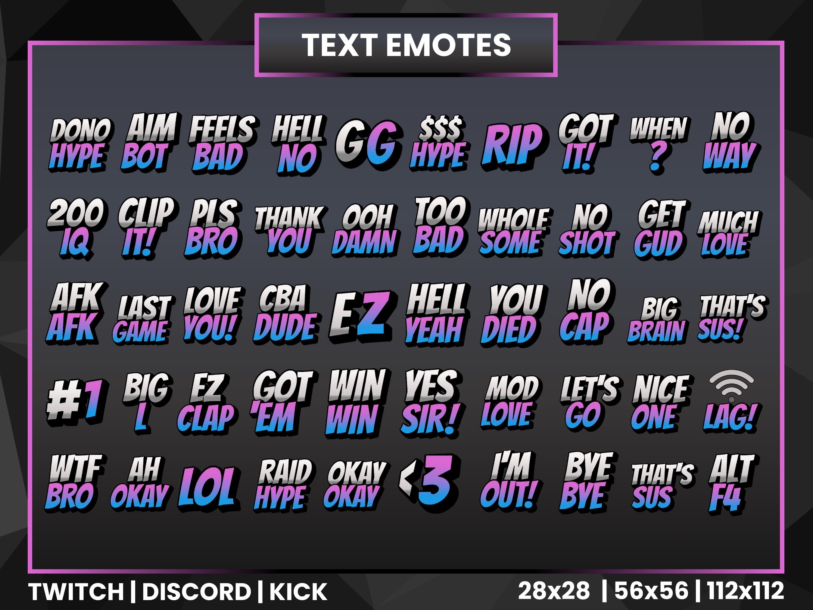 50 Grey & Red Text Emotes | Twitch, Discord, Kick (PNG, Instant ...