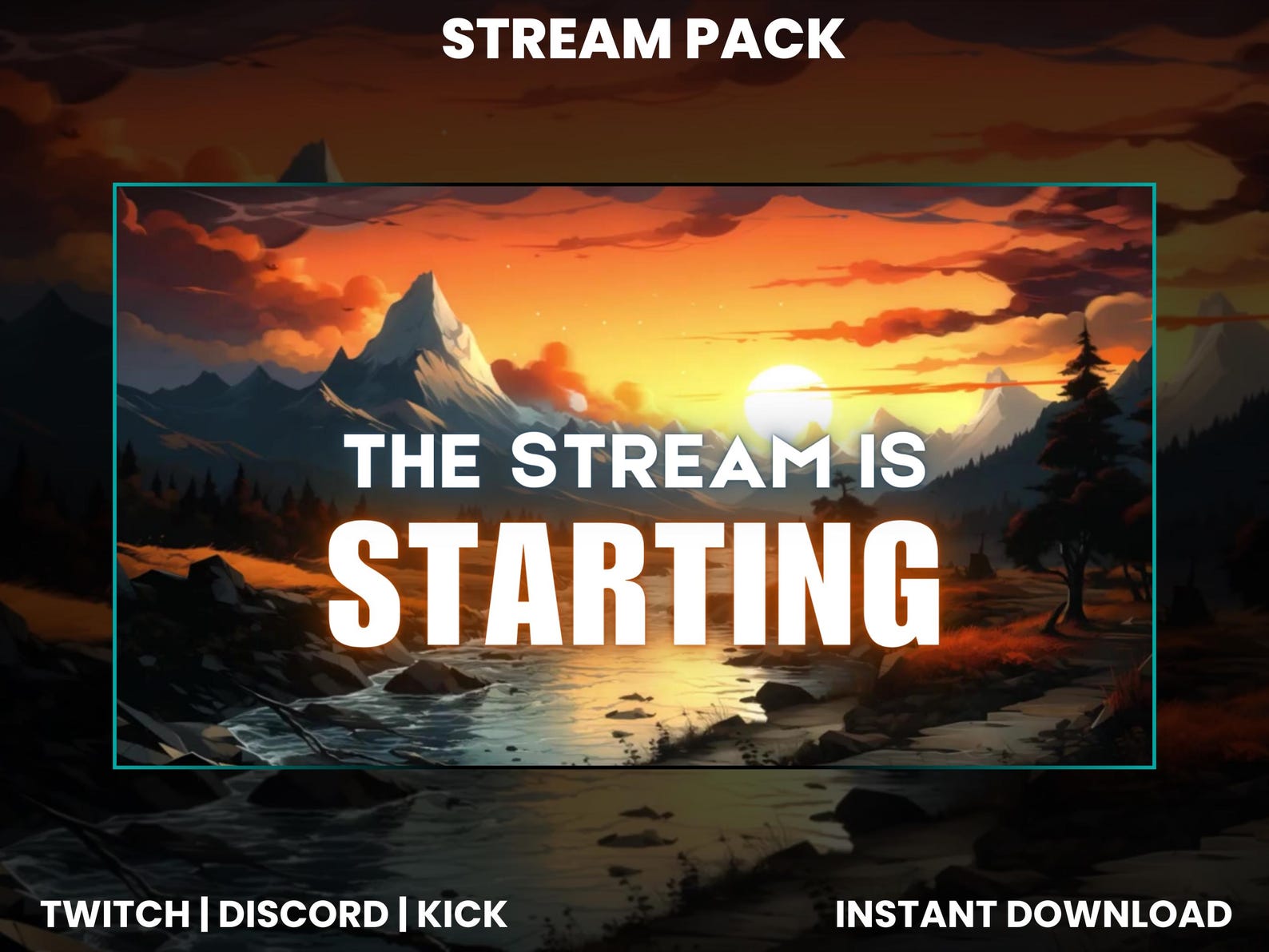 Mountain Sunrise Twitch Stream Pack | Animated Screens | Twitch Overlay ...