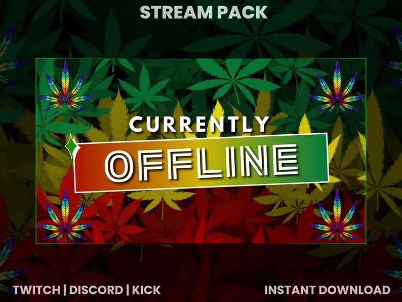 Animated Twitch Stream Pack | Marijuana Stream Pack | Animated Screen ...