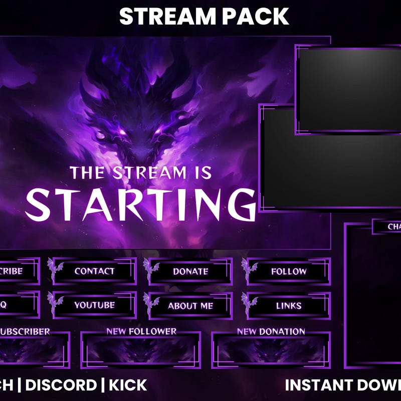 Purple Chat Overlays - Etsy