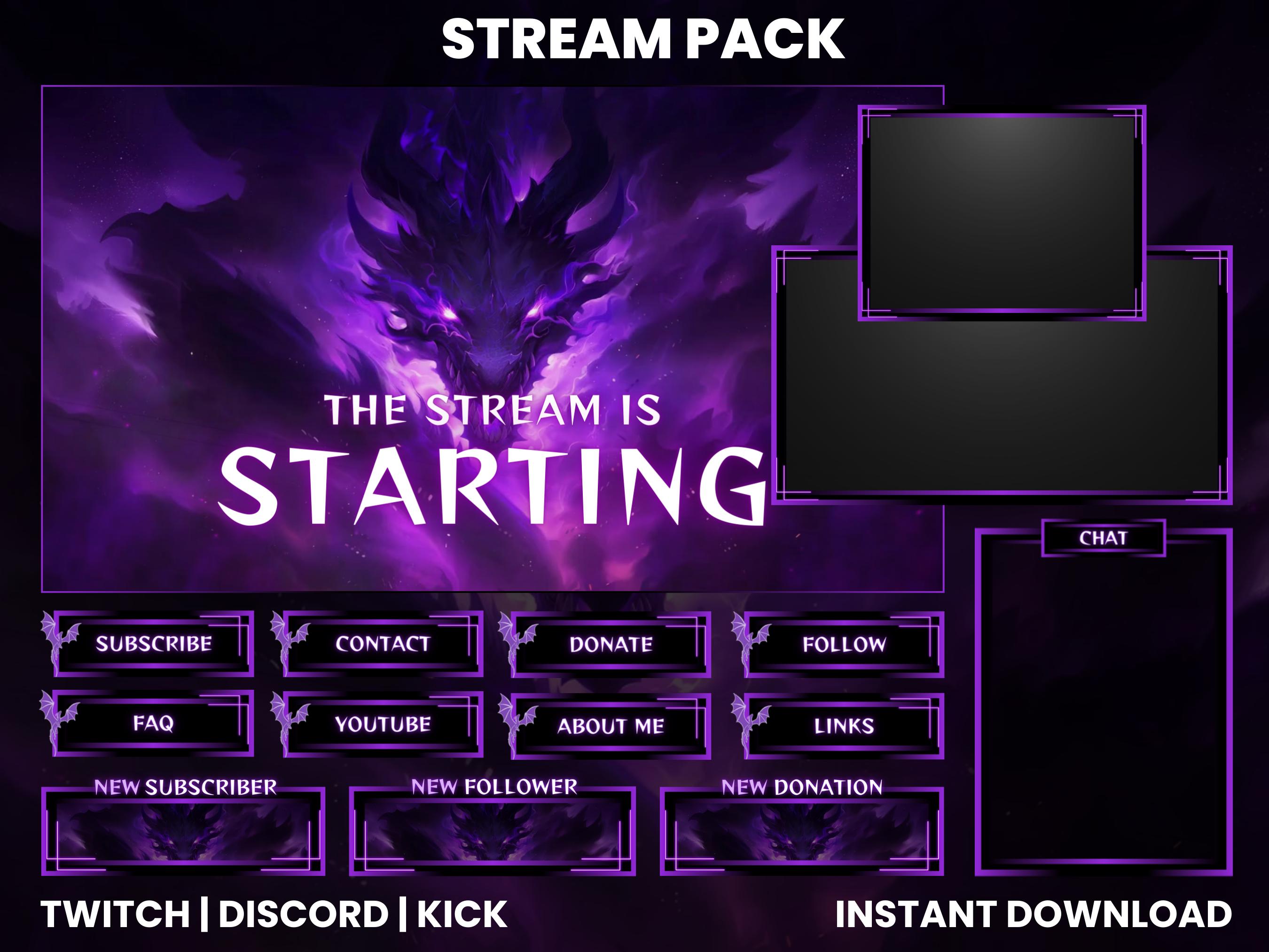 Animated Twitch Stream Pack | Twitch Screen Overlay | Animated Webcam ...