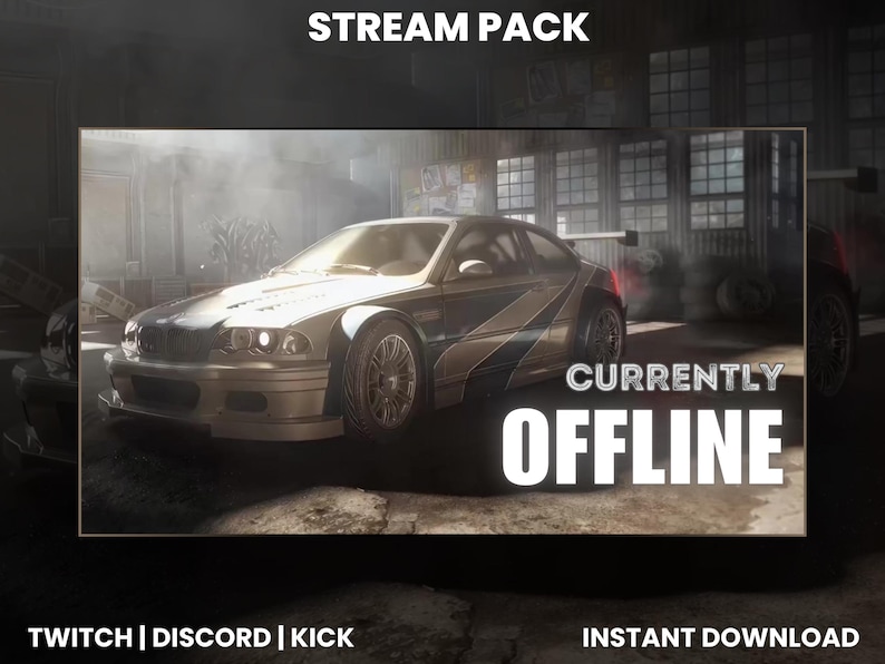 Sports Car Stream Pack | Twitch Stream Pack | Webcam Overlay | Animated ...