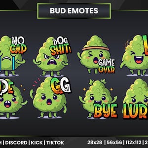 Bud Emotes Pack | Funny Twitch and Discord Emotes | Weed Meme Streamer ...