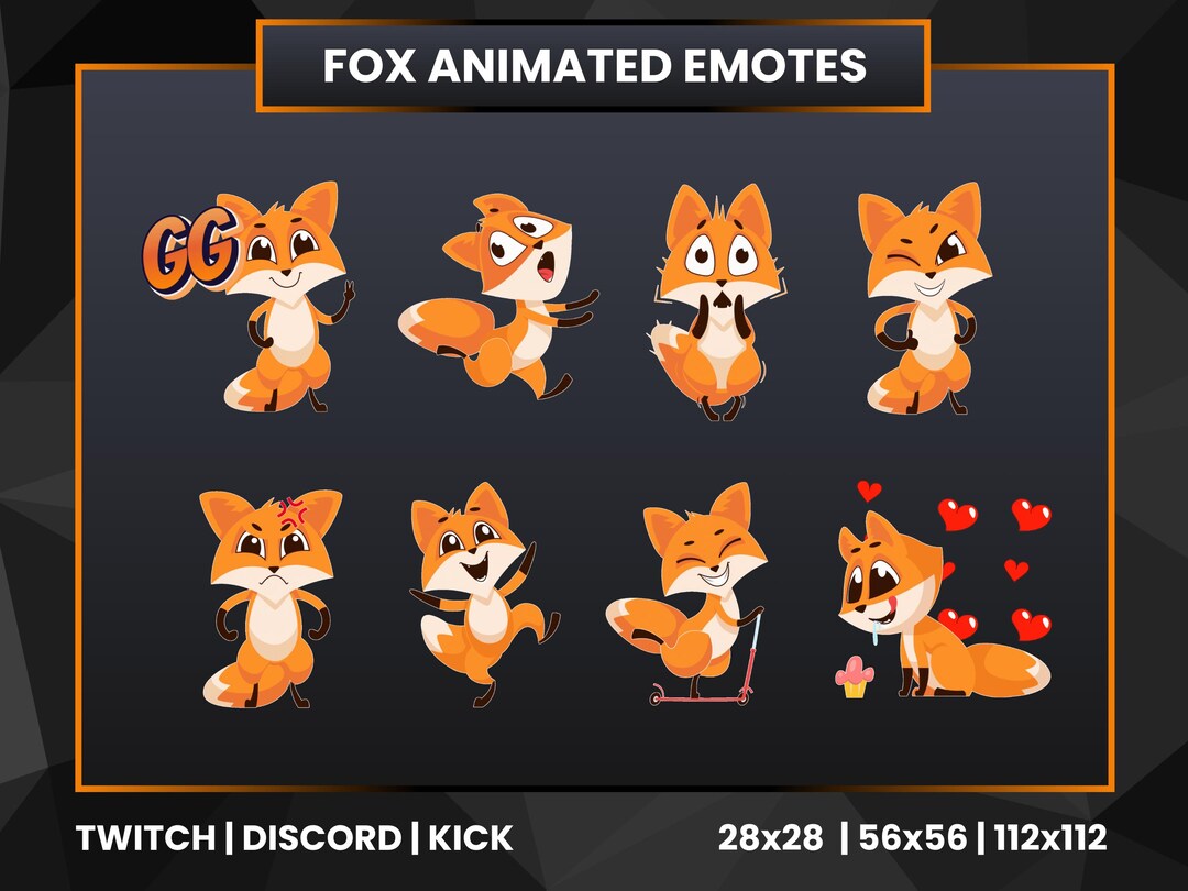Animated Fox Emotes Twitch Emotes Discord Kick Wolf Animated Emotes ...
