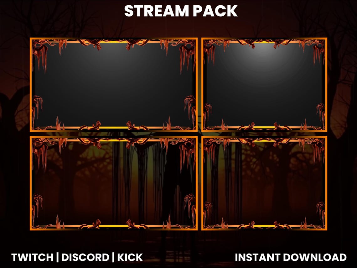 Haunted Forest Stream Pack | Halloween Twitch Overlays, Panels, Alerts ...