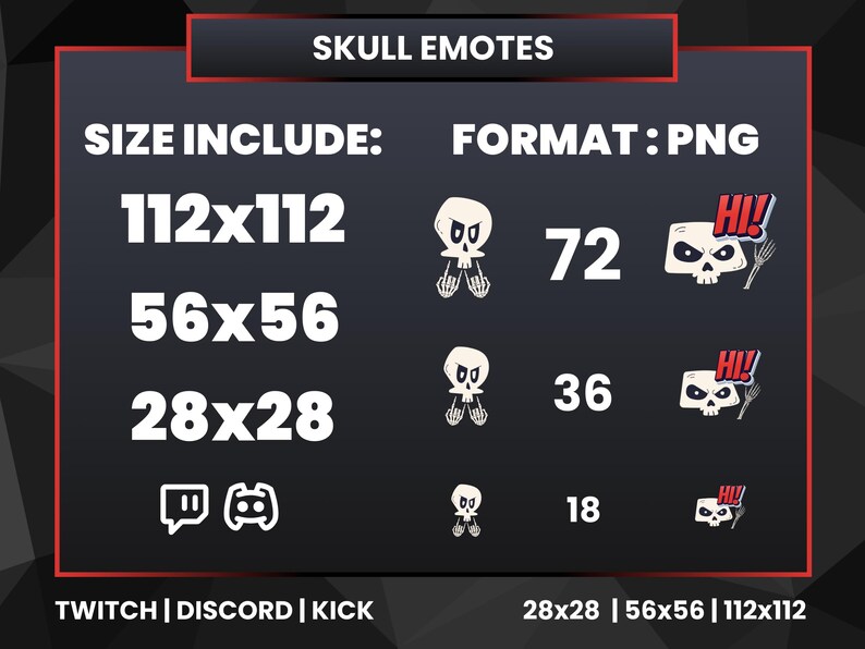Animated Skull Emotes | Halloween Twitch, Discord, Kick (GIF) - Etsy