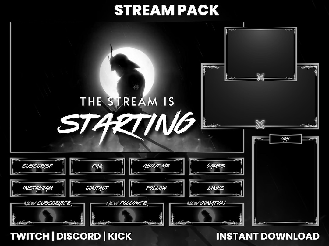 Animated Twitch Stream Pack | Samurai Stream Pack | Sword Stream Pack ...