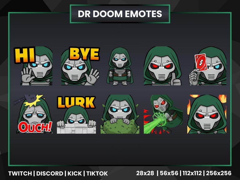 Animated Emotes | Animated Twitch Emotes | Villain Armor Emotes Pack ...