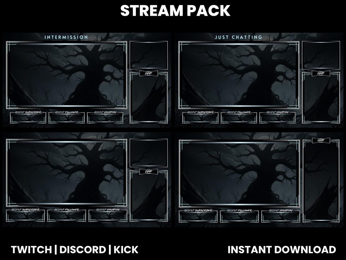 Dark Forest Stream Pack | Twitch, Discord & Kick Overlay | Animated ...