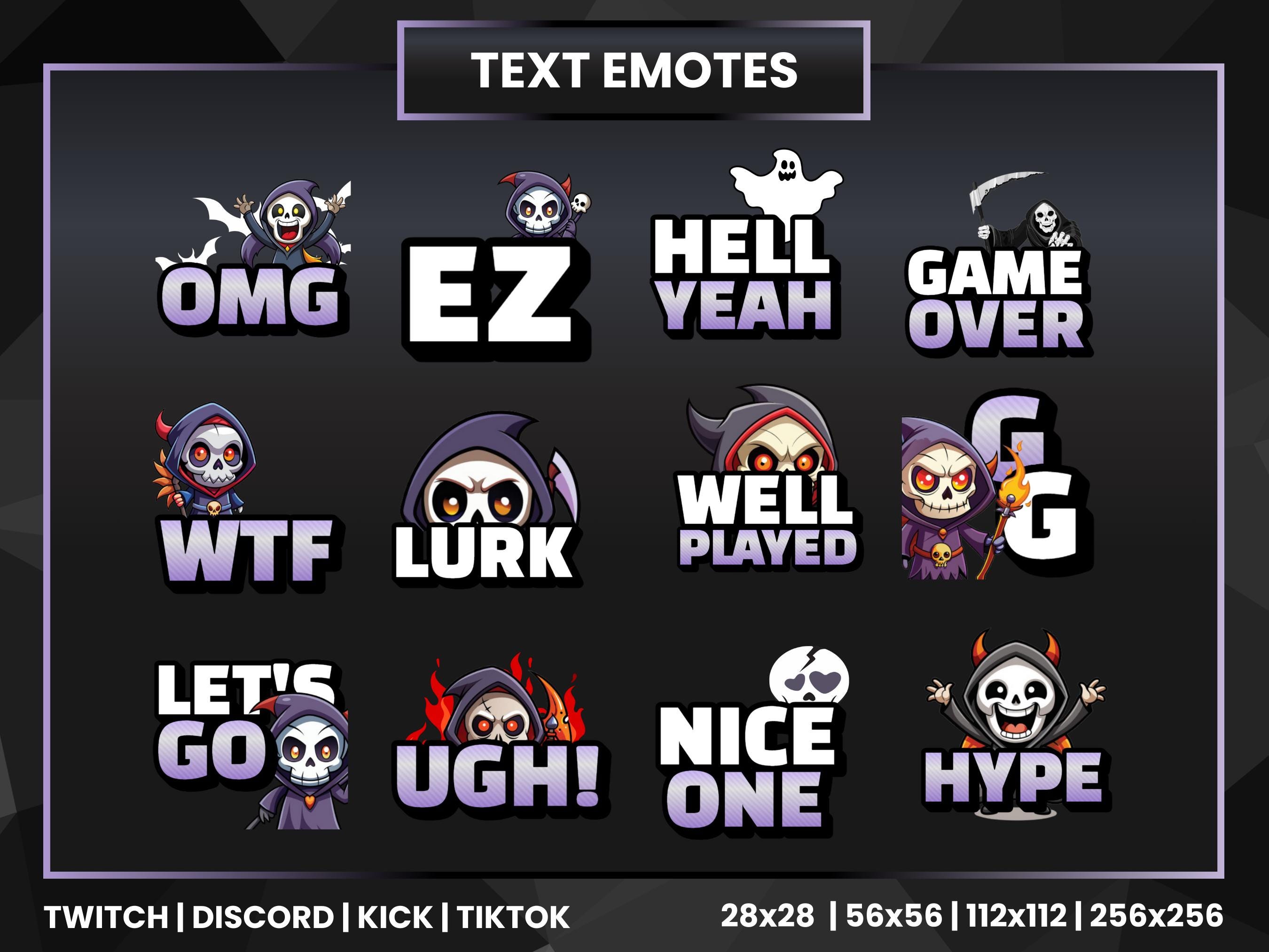 24 X Grim Reaper Emotes | Twitch Emotes | Purple and White Emotes ...