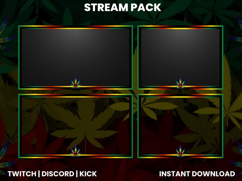 Animated Twitch Stream Pack | Marijuana Stream Pack | Animated Screen ...