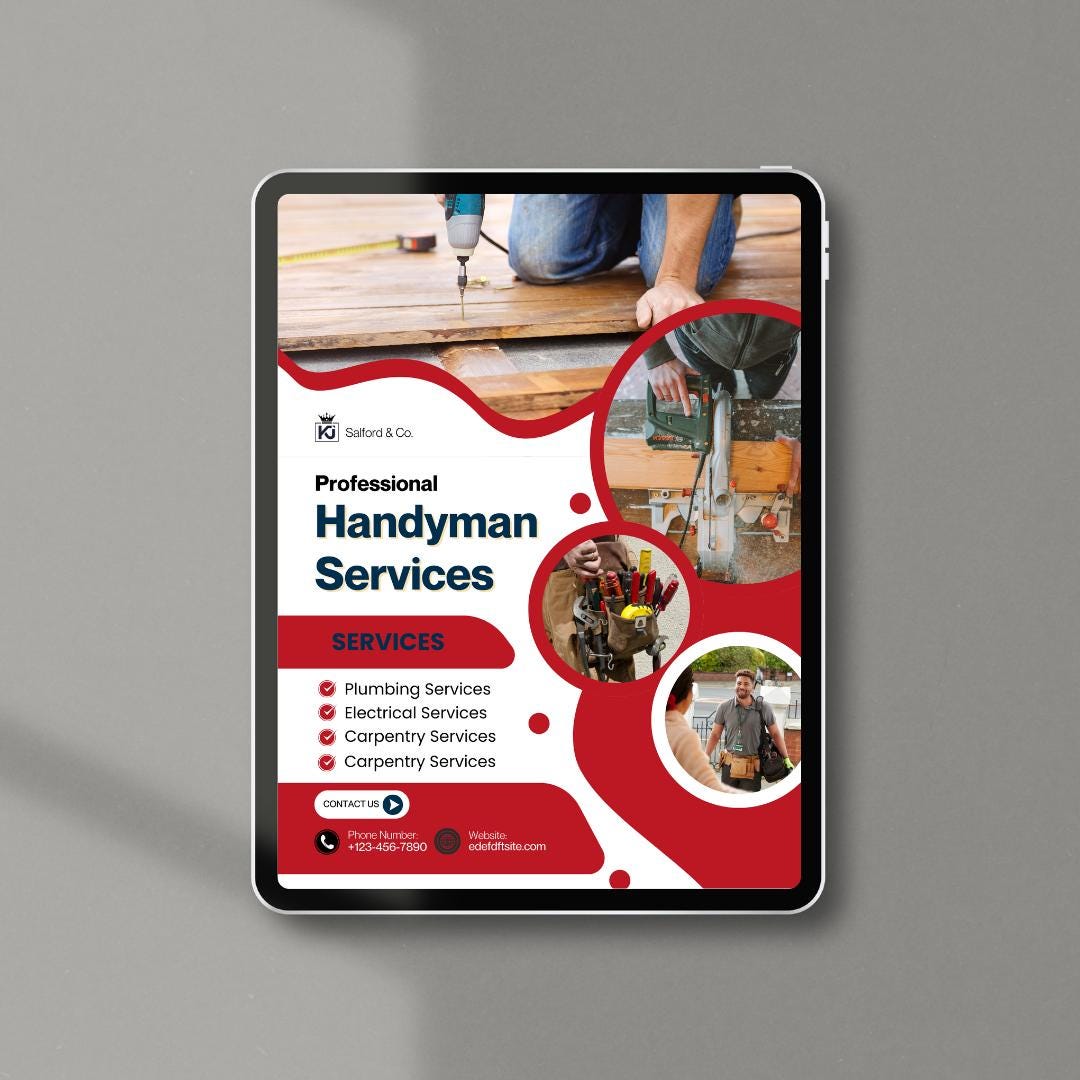Editable Handyman Service Flyer | Home Repair & Maintenance Marketing ...