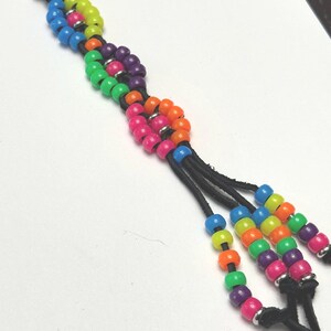 Neon Pony Bead Keychain: 90s Style Suede Lace Keyring - Etsy
