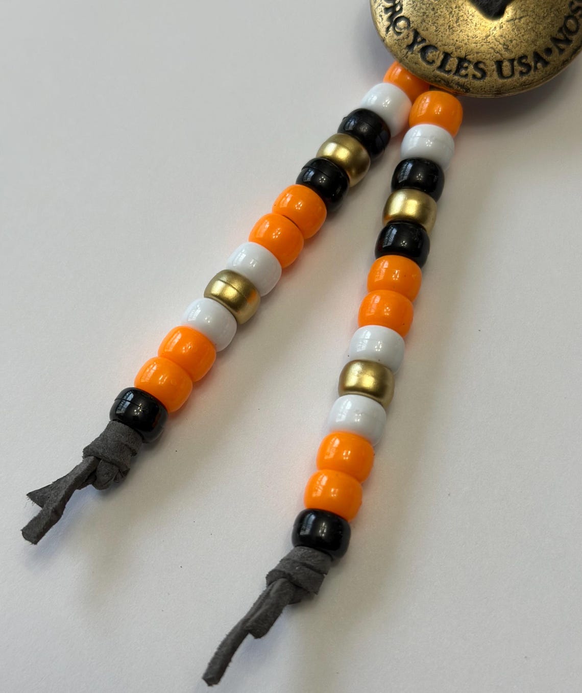 Harley Davidson Concho Keychain With Suede Lace and Beads, Vintage - SW ...