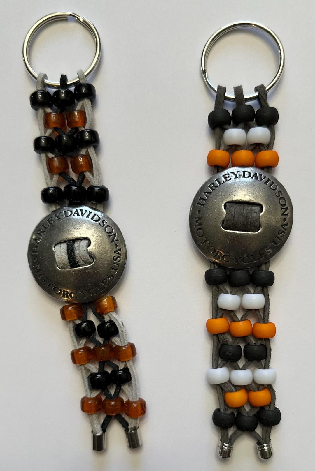 Harley Davidson Concho With Suede Lace and Beads Keychain Sold ...