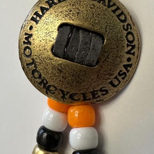 Harley Davidson Concho Keychain With Suede Lace and Beads, Vintage - SW ...