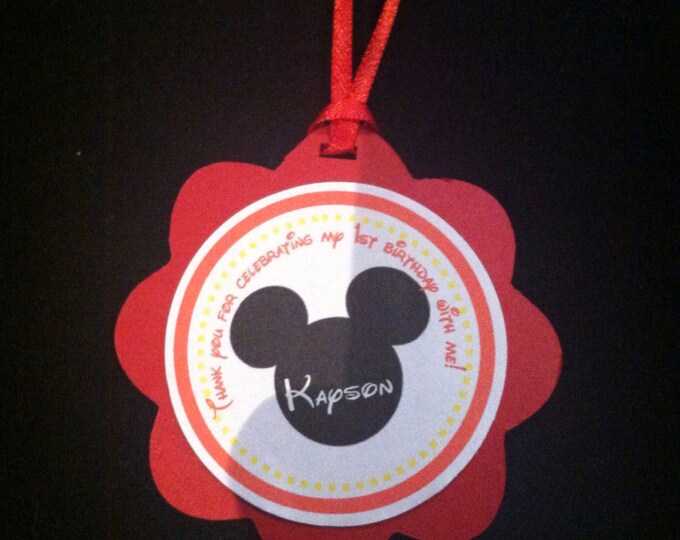 12 Mickey Mouse Favor Tags Custom Personalized to Fit Your Need - Etsy