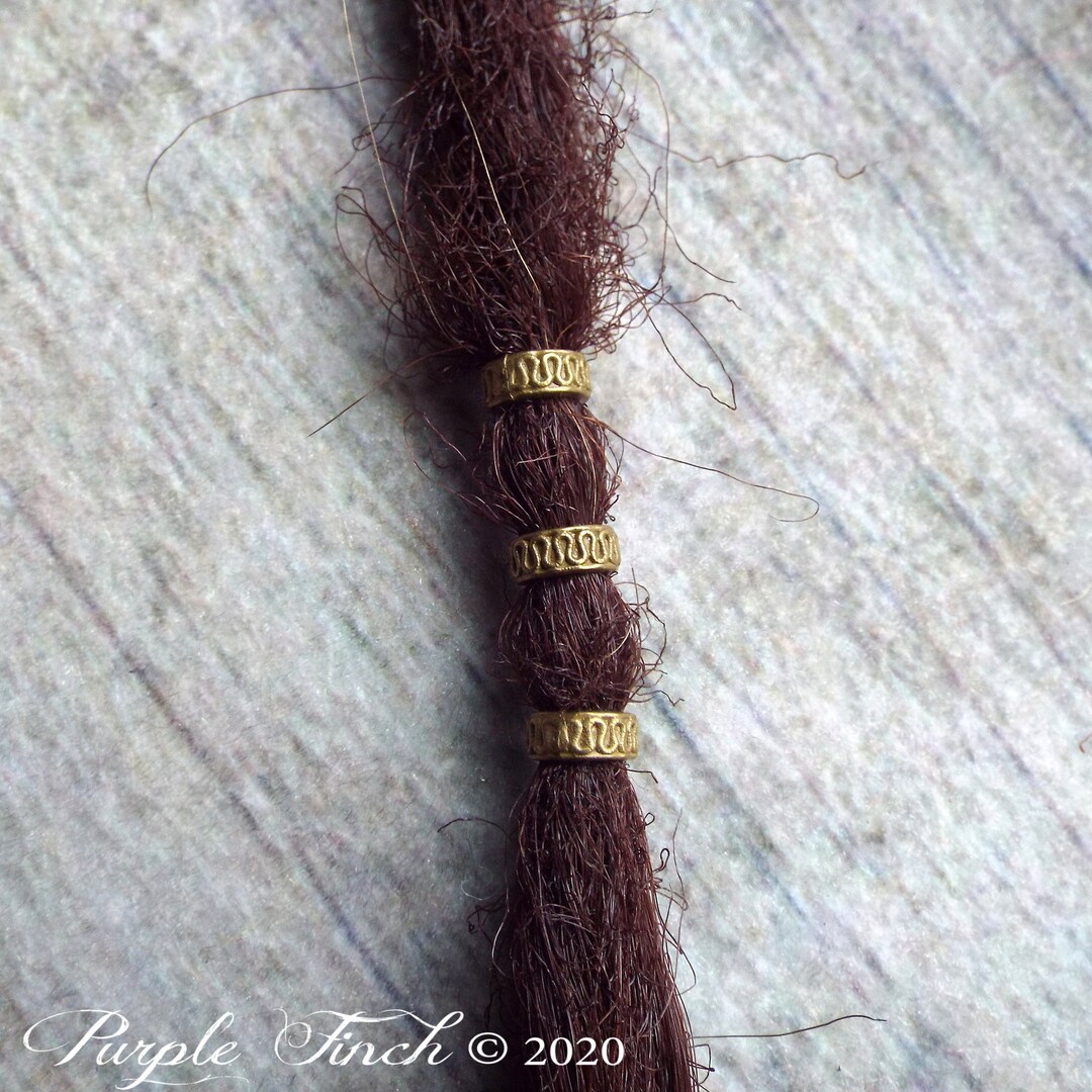 5 Antiqued Brass Patterned Aztec Dreadlock Beads - Etsy