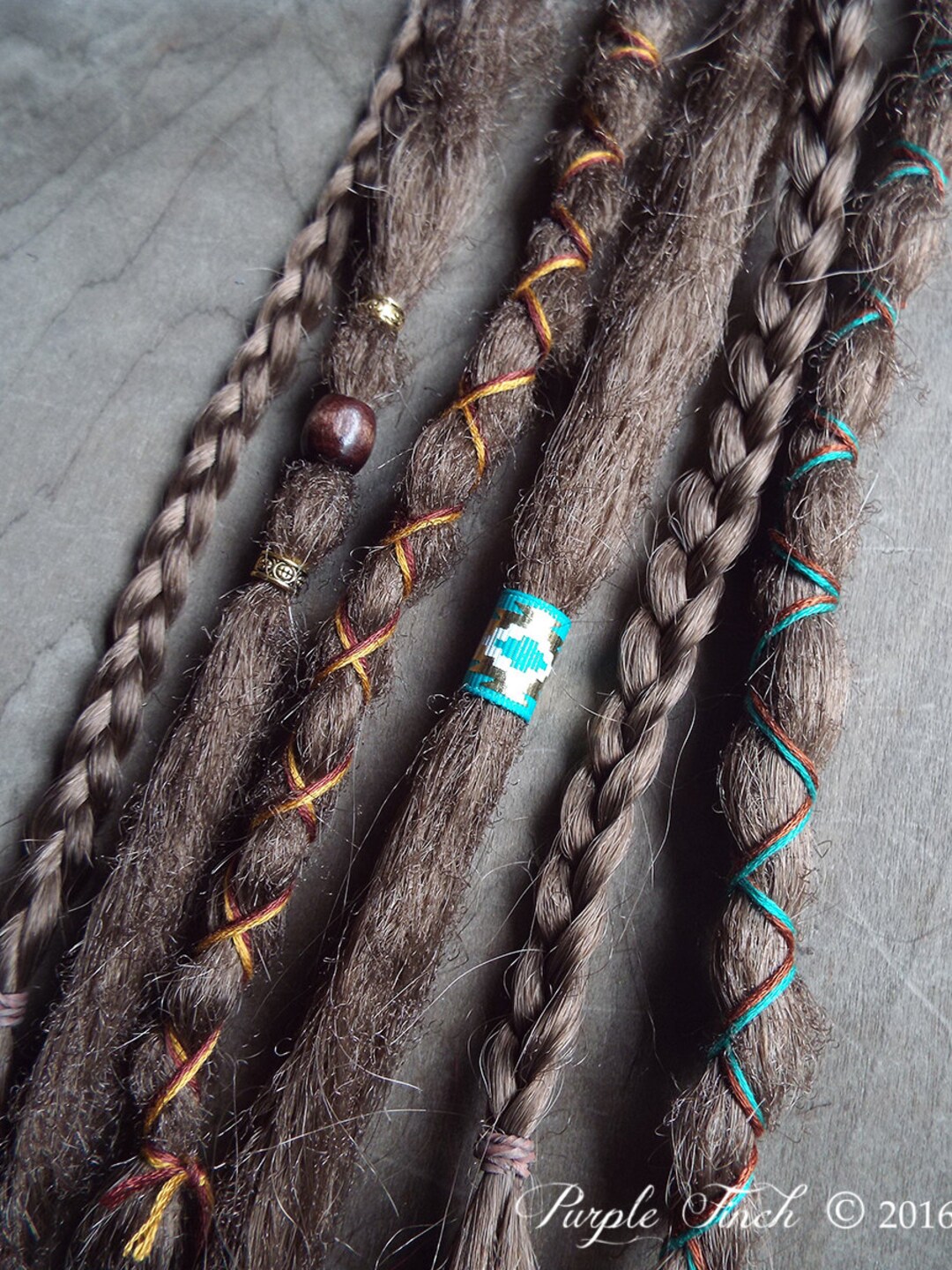 6 Custom Clip in or Braid in Dreadlock Extensions Standard Synthetic ...