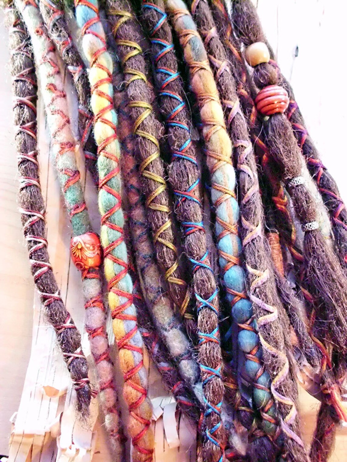 10 Custom Clip in or Braid in Dreadlock Extensions Standard | Etsy