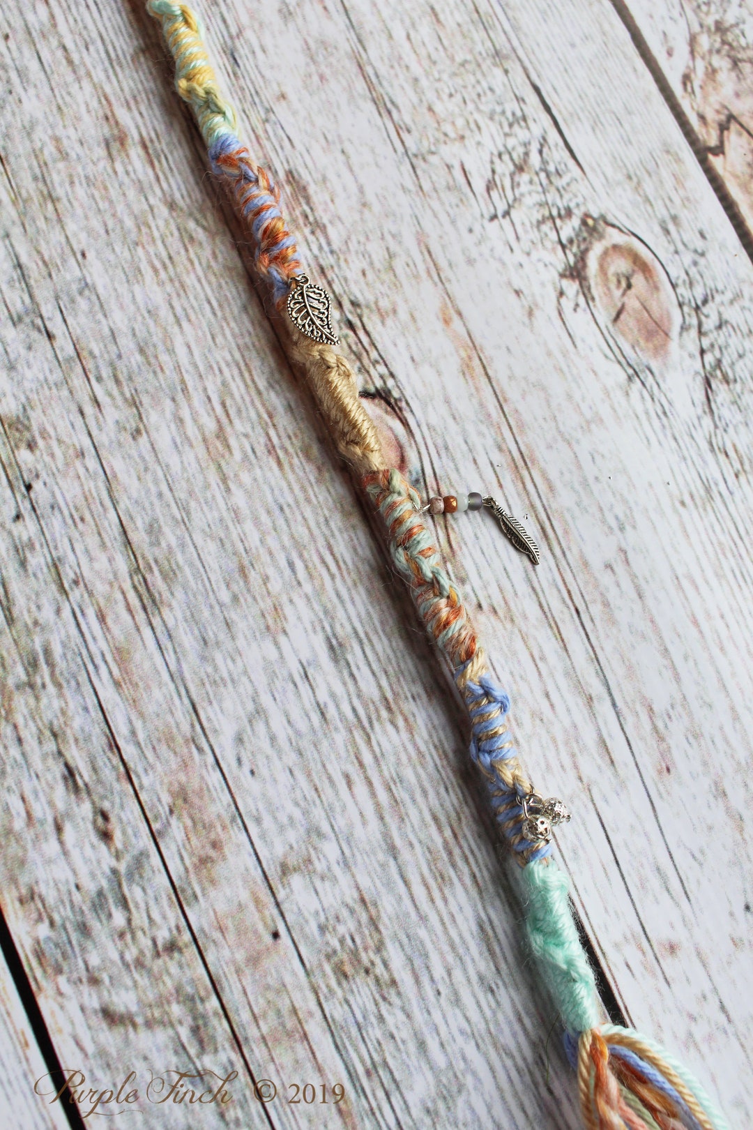 1 Twisted Bohemian Charm Hair Wrap Clip in or Braid in Extension ...