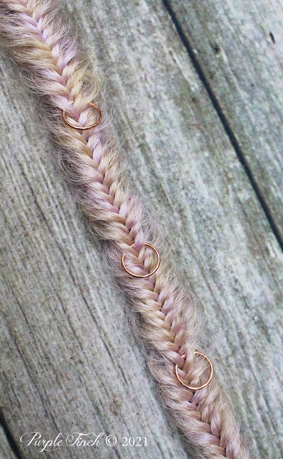 1 Clip in or Braid in Messy Fishtail Braid Extension With Hair Ring ...