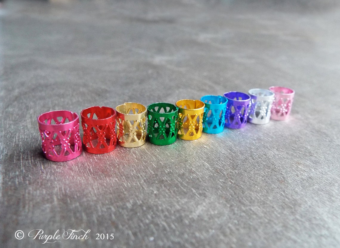 5 Multi-color Tone Dreadlock Hair Cuffs | Etsy