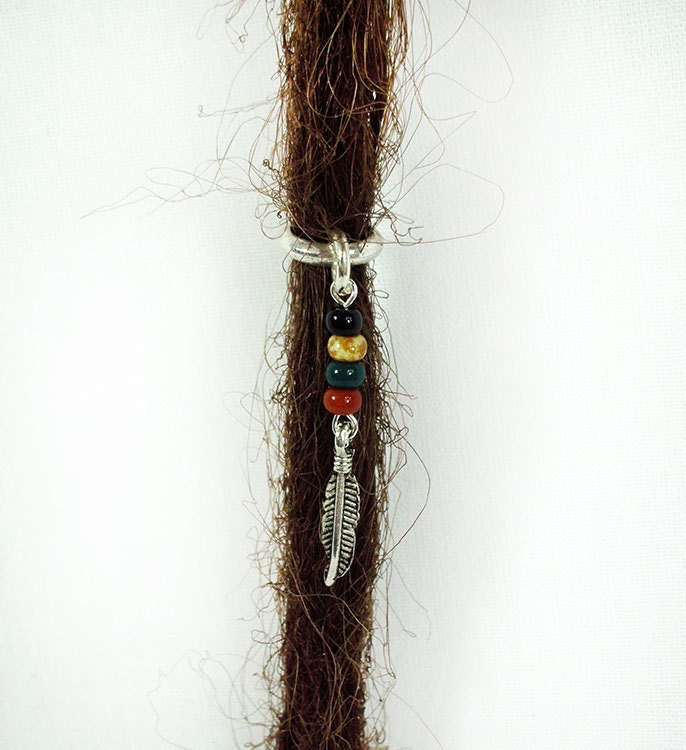 Silver Tone Native Feather Dreadlock Accessory - Etsy
