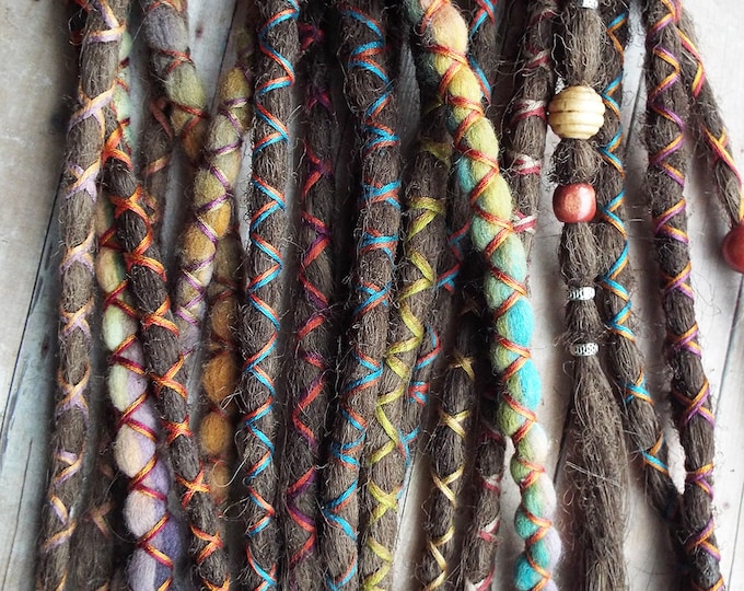 10 Custom Clip in or Braid in Dreadlock Extensions Standard Synthetic ...